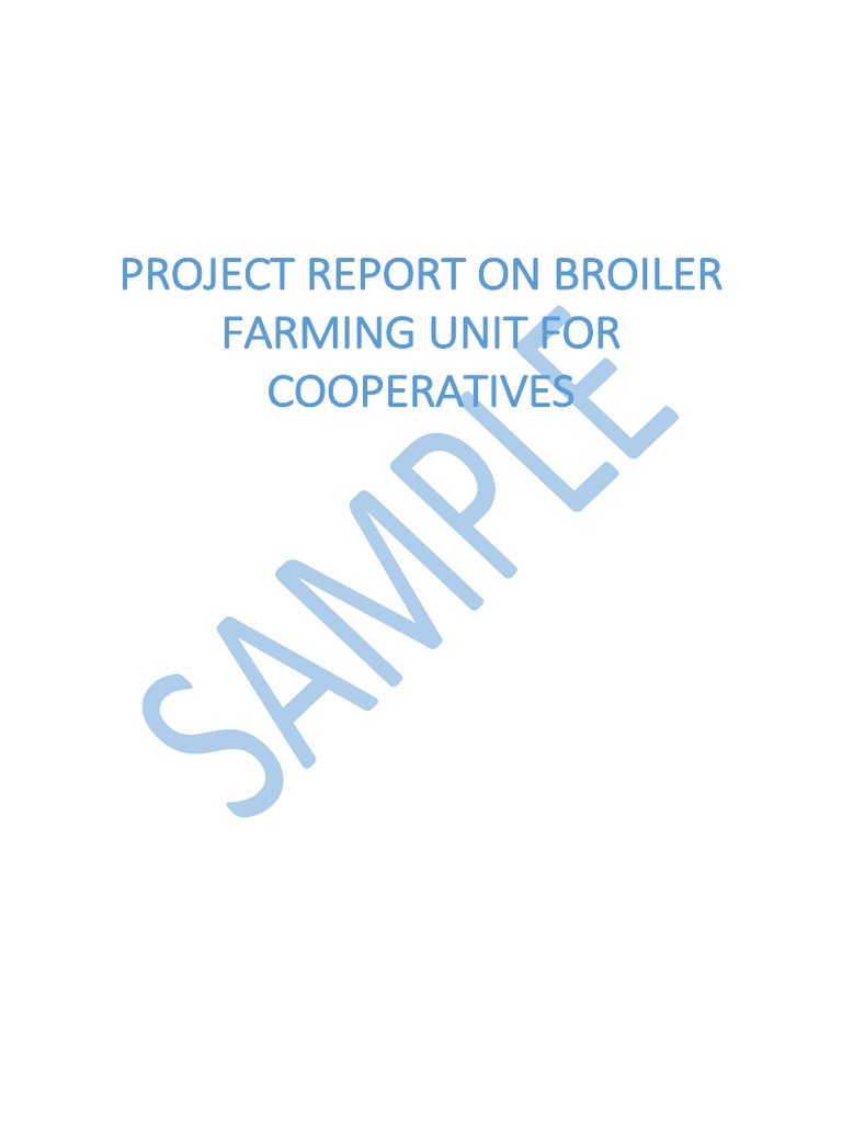 Project Report On Broiler Farming Unit For Cooperatives | PDF | Poultry ...