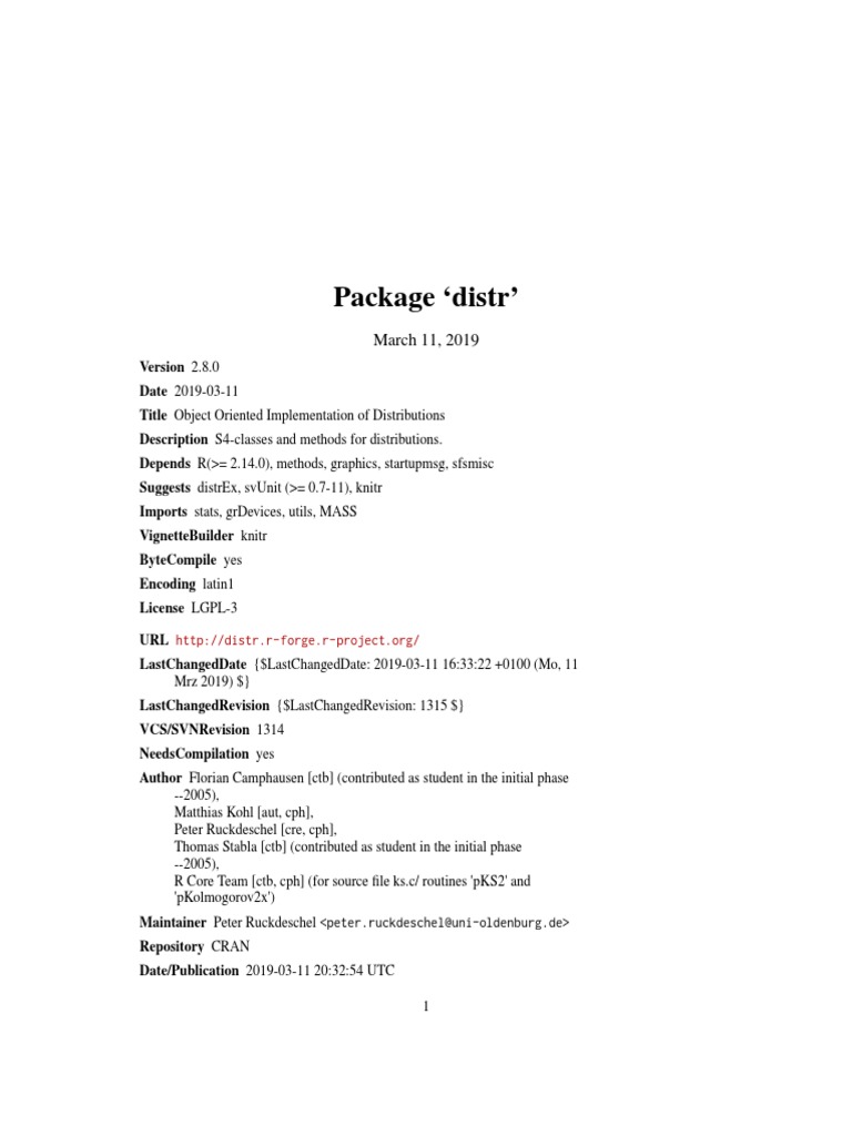 Package Distr': March 11, 2019 | PDF | Technology & Engineering