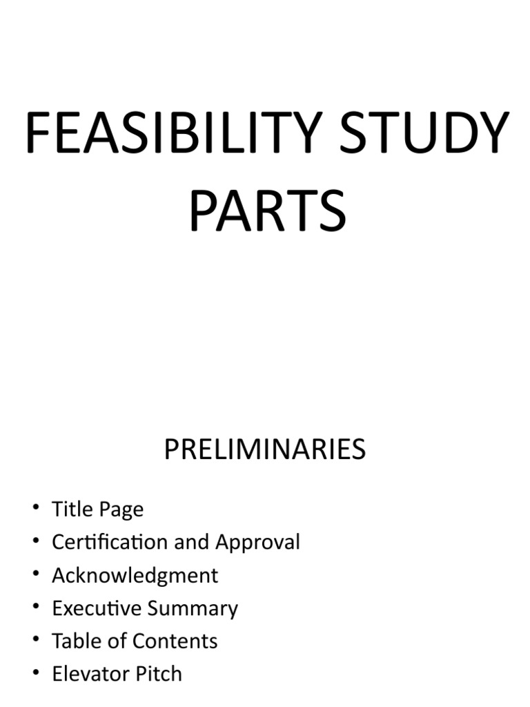 Feasibility Study Parts Detailed | PDF | Experiment | Reason