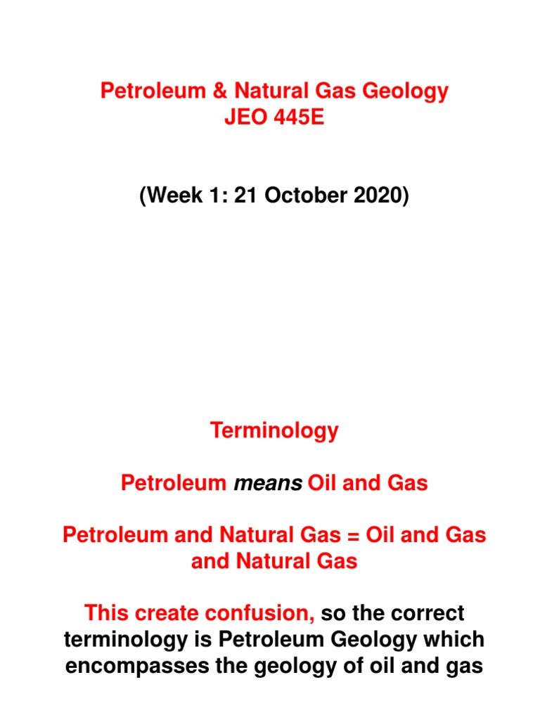 Petroleum Geology 1 Definiton And Petroleum System Elements Pdf