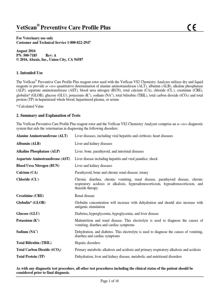 Rotor vs2 Preventive Care Profile Plus | PDF | Nicotinamide Adenine ...