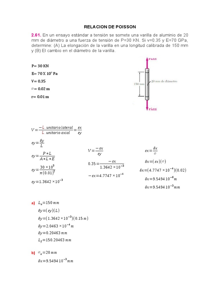 Relacion de Poisson | PDF | Mecánica | Ingeniería de Edificación