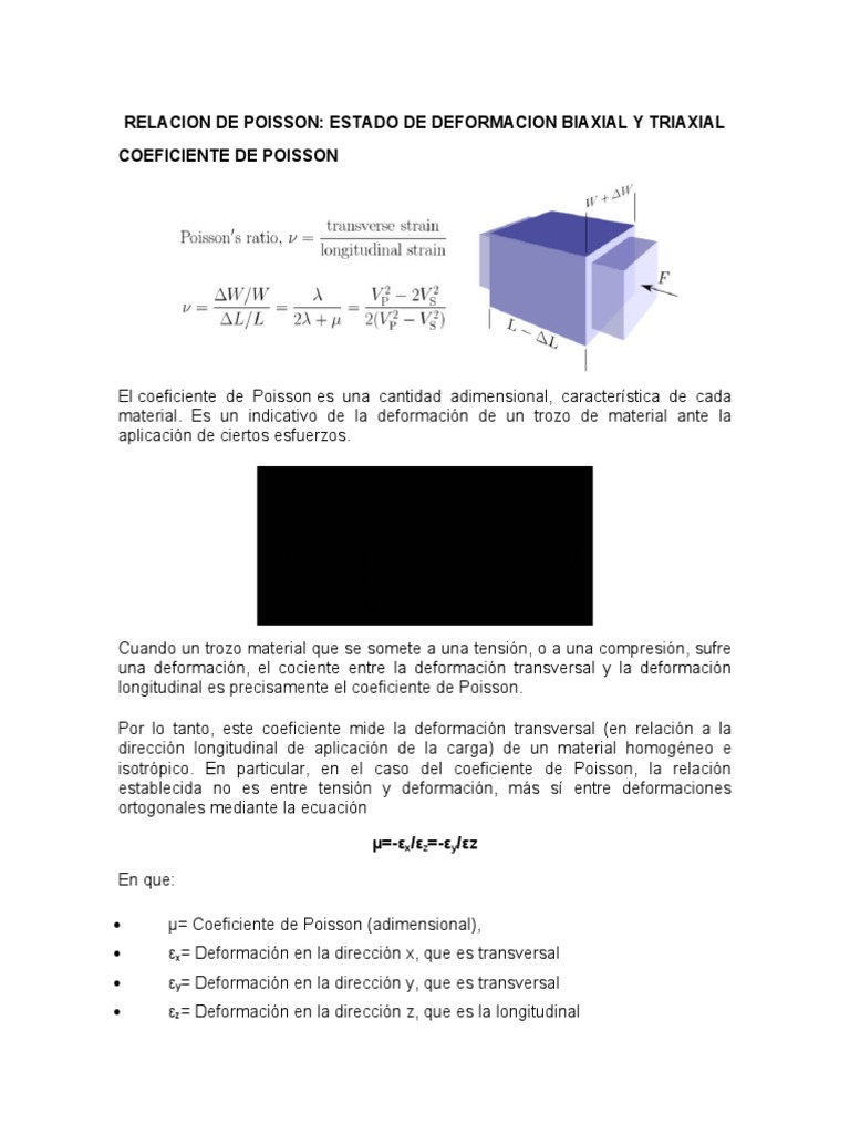 Teoria Relacion de Poisson | PDF | Elasticidad (Física) | Mecánica de ...