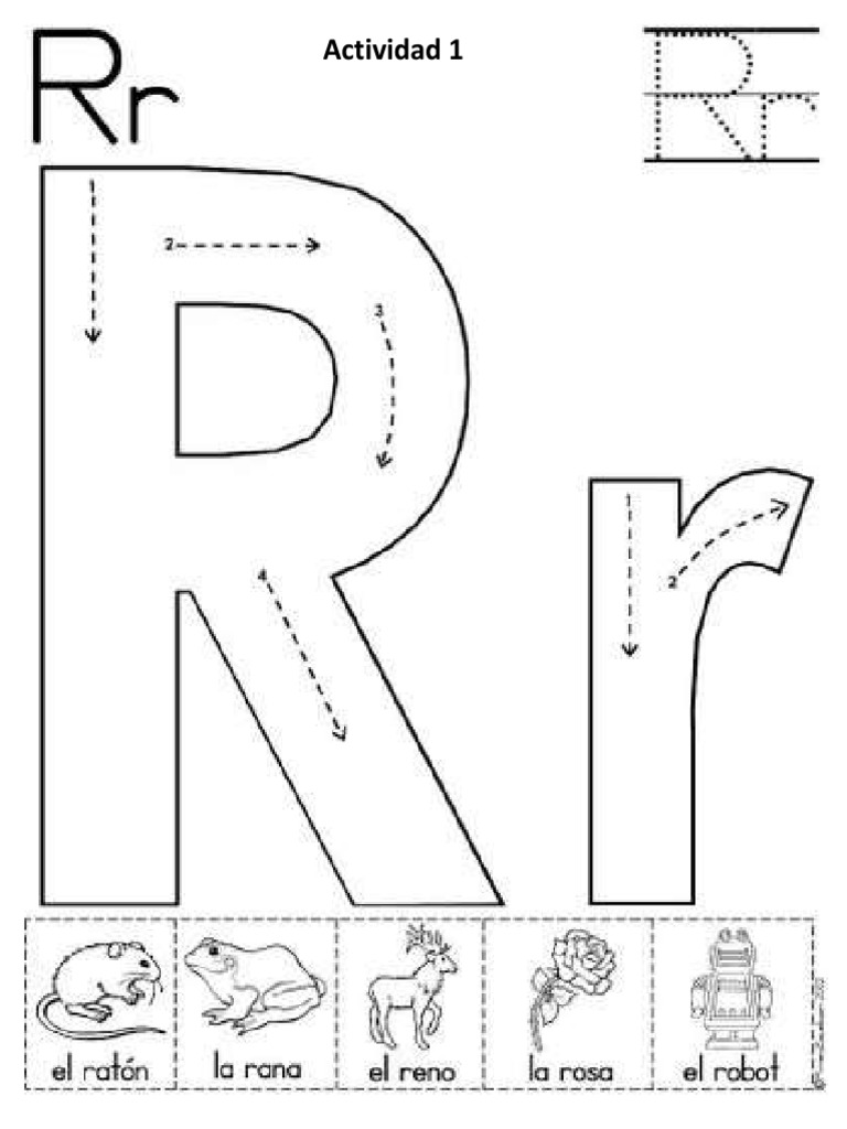 Actividades para trazar la letra R | PDF