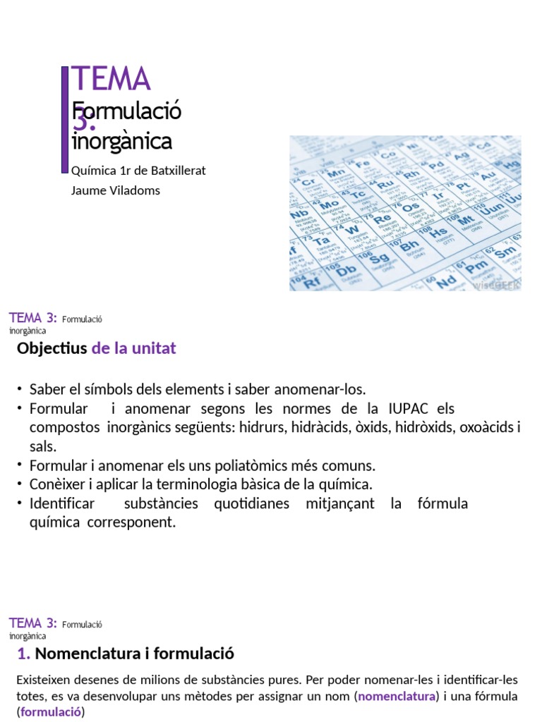 Tema 3 Apunts Formulacio Inorg | PDF Tema 3 Apunts Formulacio Inorg | PDF