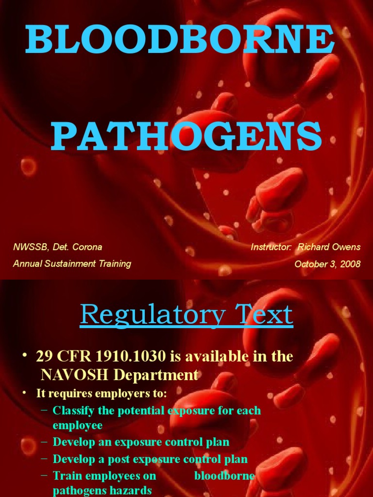 Bloodborne Pathogens Training Overview | PDF | Hepatitis B | Hiv/Aids