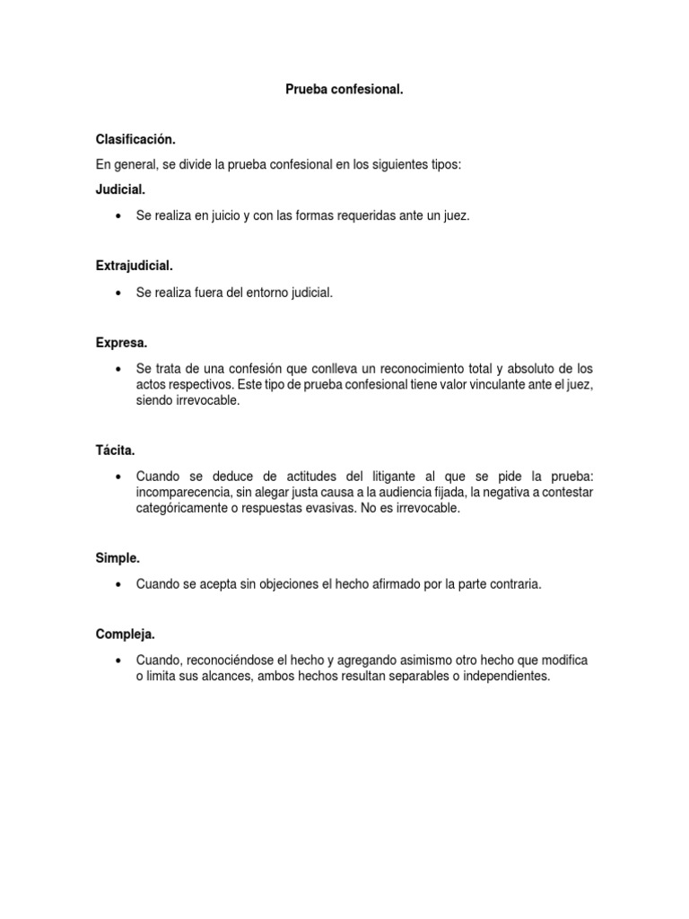 Prueba Confesional | PDF