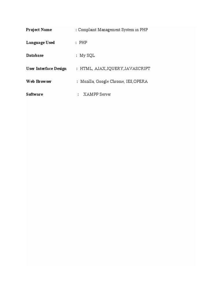 PHP Complaint Management System Project | PDF | Ajax (Programming ...