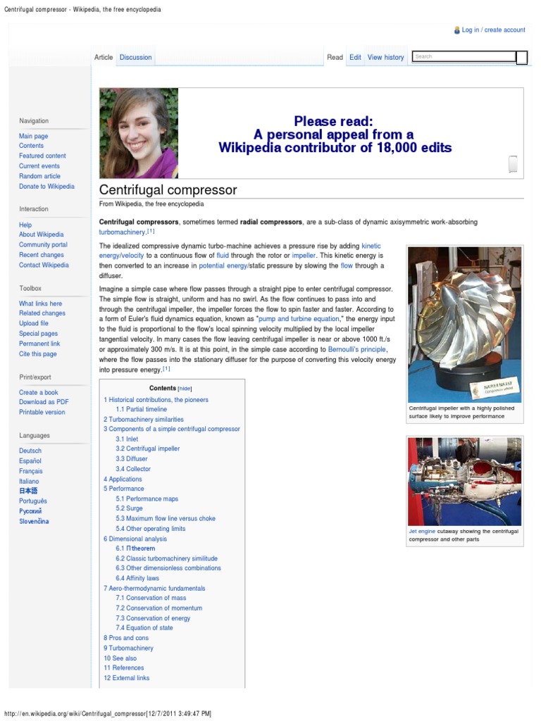 Centrifugal Compressor - Wikipedia, The Free Encyclopedia | PDF ...