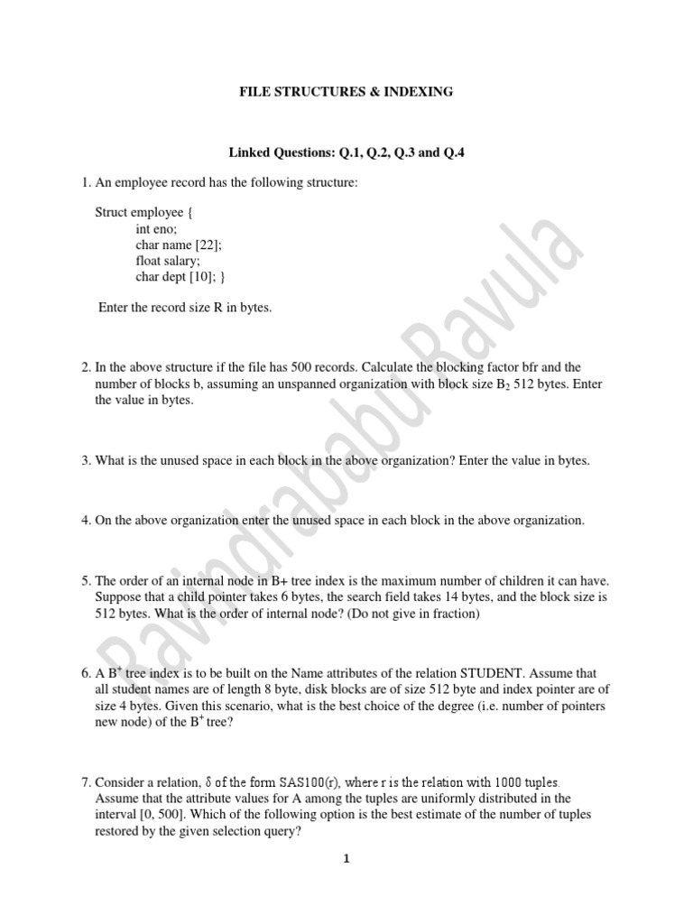 File Structures & Indexing | PDF | Database Index | Computer Data