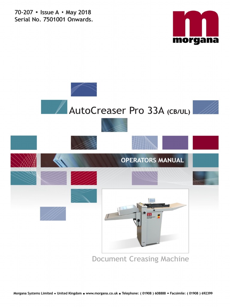 Morgana AutoCreaser Pro-33A User Manual | PDF | Touchscreen | Switch