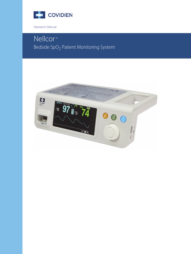 Nellcor Bedside Spo2 Patient Monitoring System pm100n Operators Manual ...