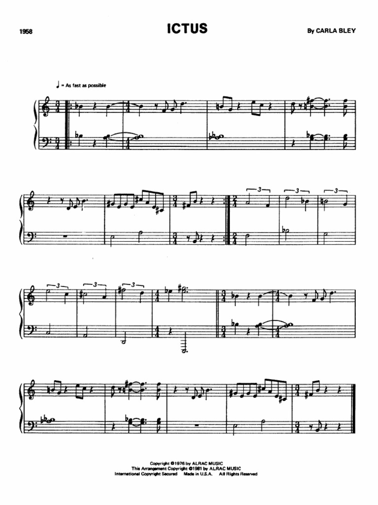 Carla Bley - Ictus - Lead Sheet PDF | PDF