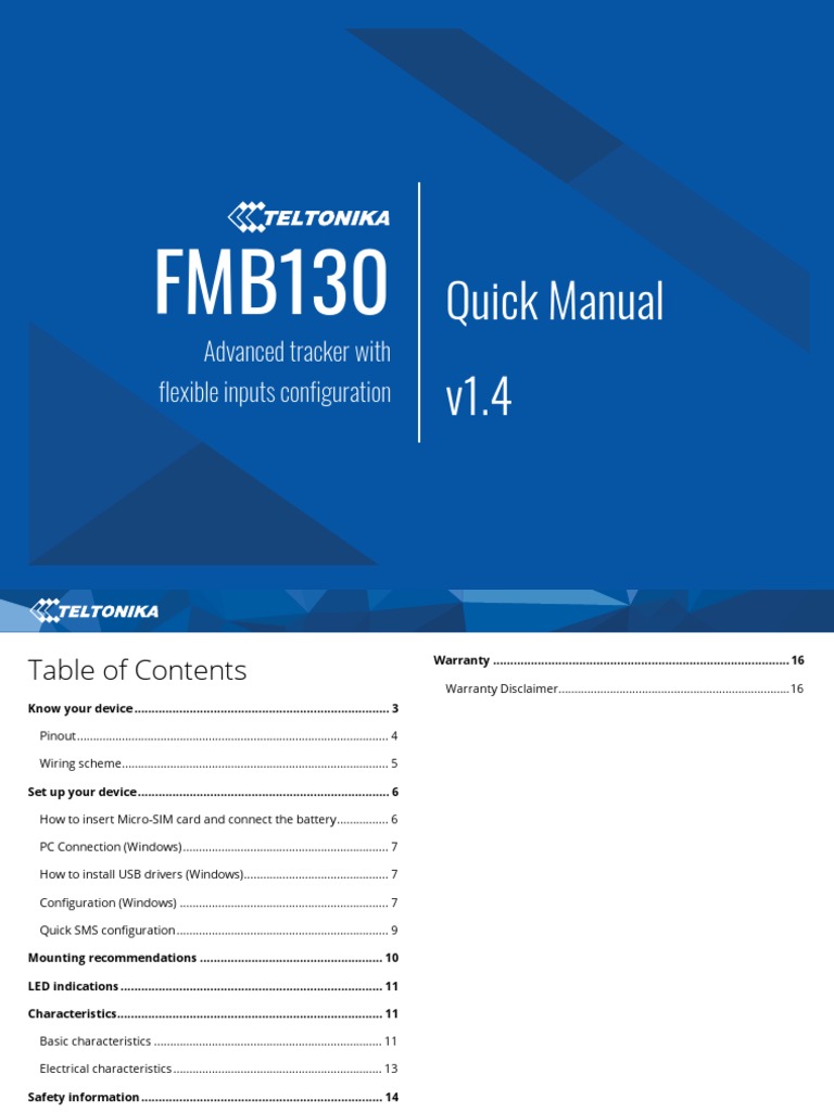 Quick Manual v1.4: Advanced Tracker With Flexible Inputs Configuration ...