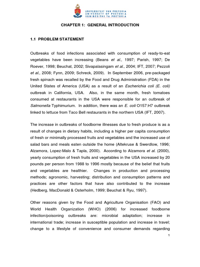Chapter 1: General Introduction: Et Al., 2008 Fynn, 2009 Schreck, 2009 ...