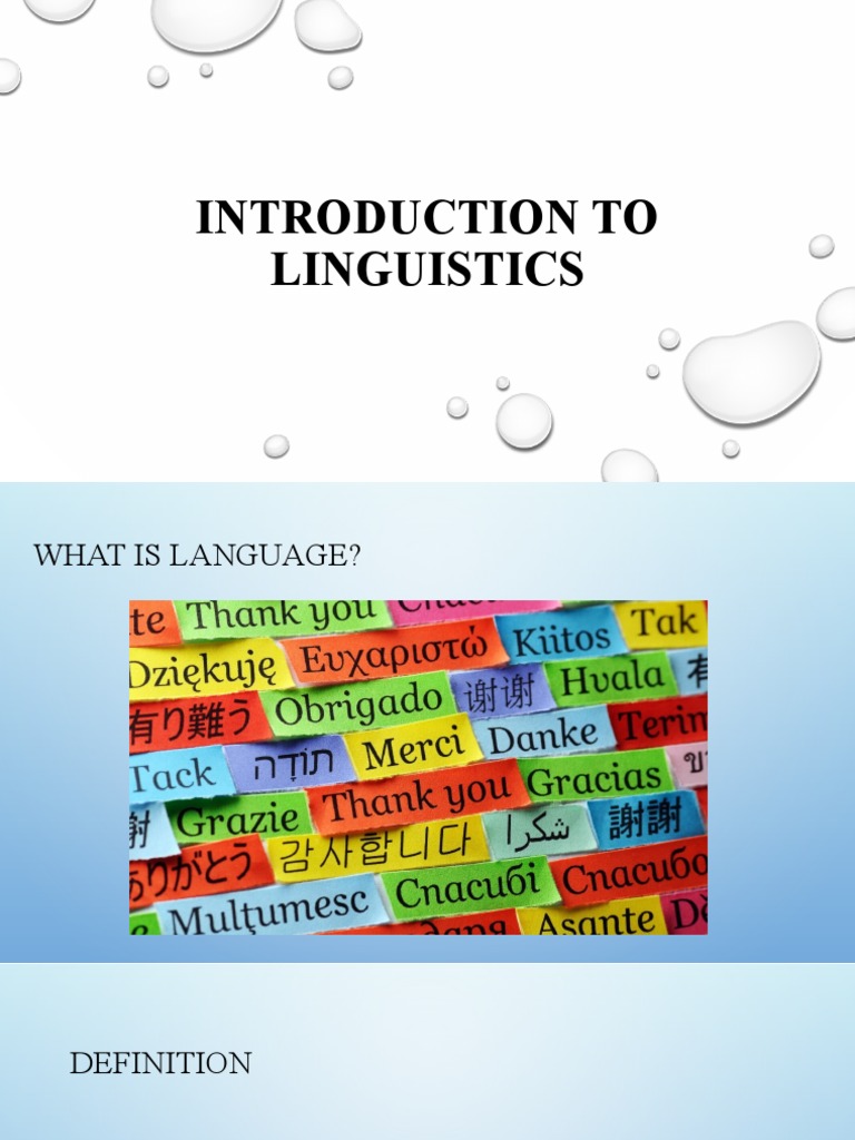 Introduction To Linguistics | PDF