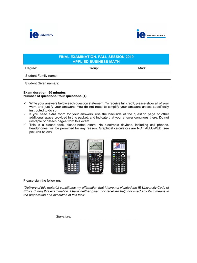 Mock Applied Business Math Final | PDF | Demand | Economic Surplus