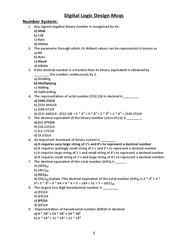 DLD Mcqs | PDF | Logic Gate | Digital Electronics