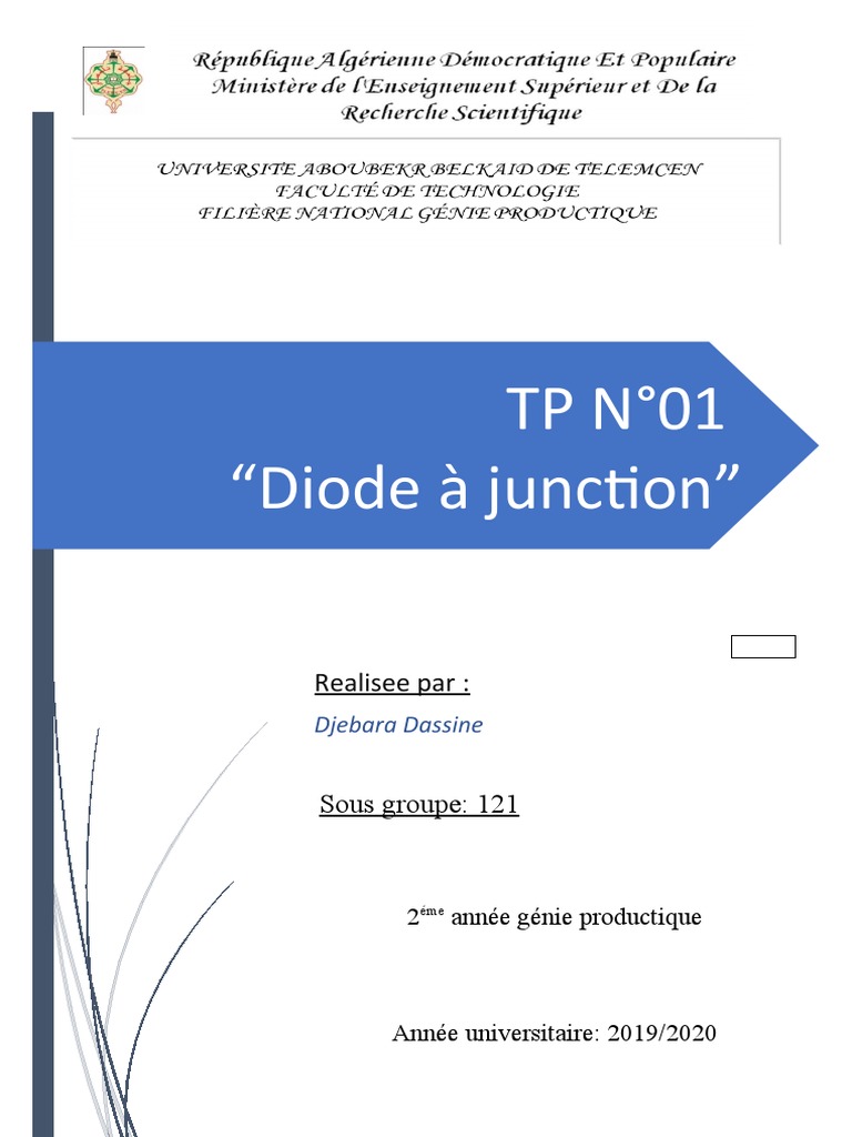 TP 1 Eln | PDF | Diode | Équipements électriques