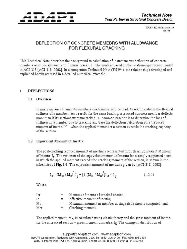 ADAPT TN293 RC Ie Deflection 10 | PDF | Stress (Mechanics) | Fracture