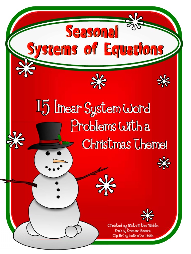 Linear System Word Problems With A Christmas Theme! | PDF | Christmas ...