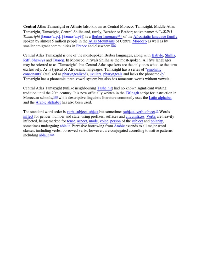 Tamazight Atlas | PDF | Foreign Language Studies | Classics
