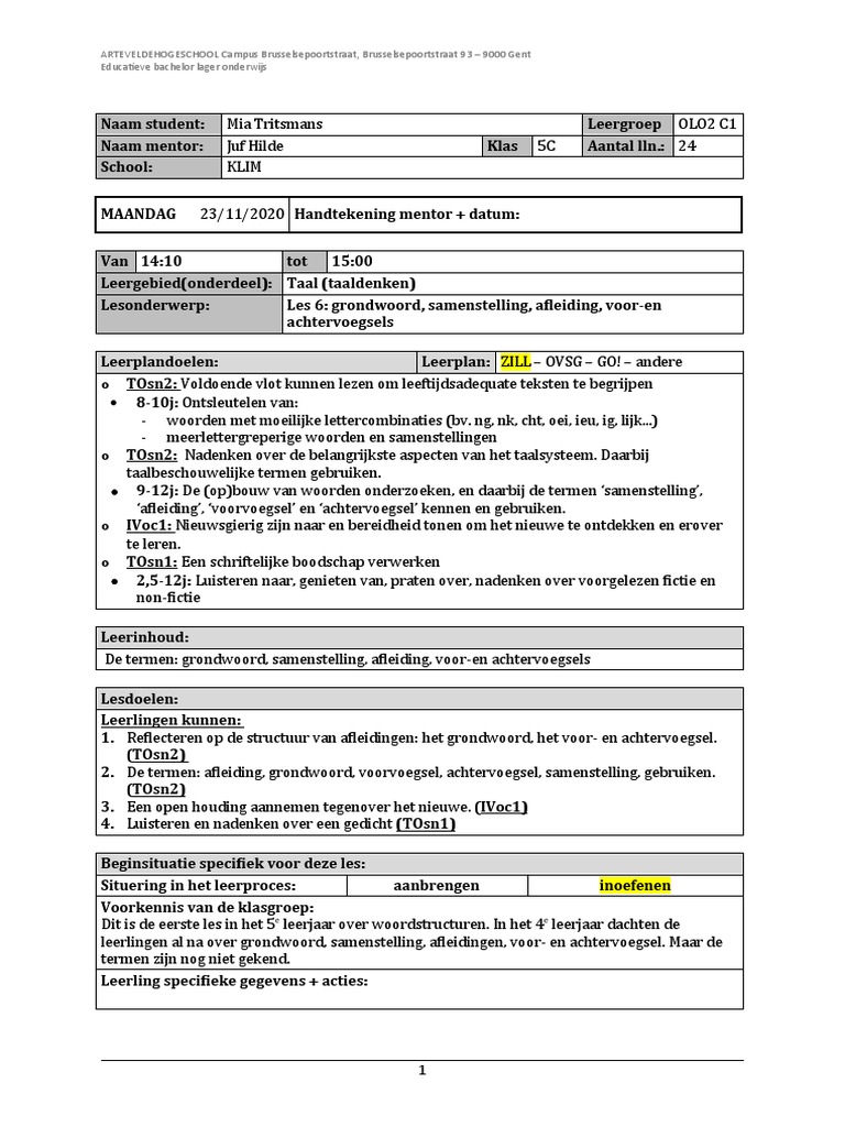 Les 6 - Afleiding, Grondwoord, Samenstelling | PDF