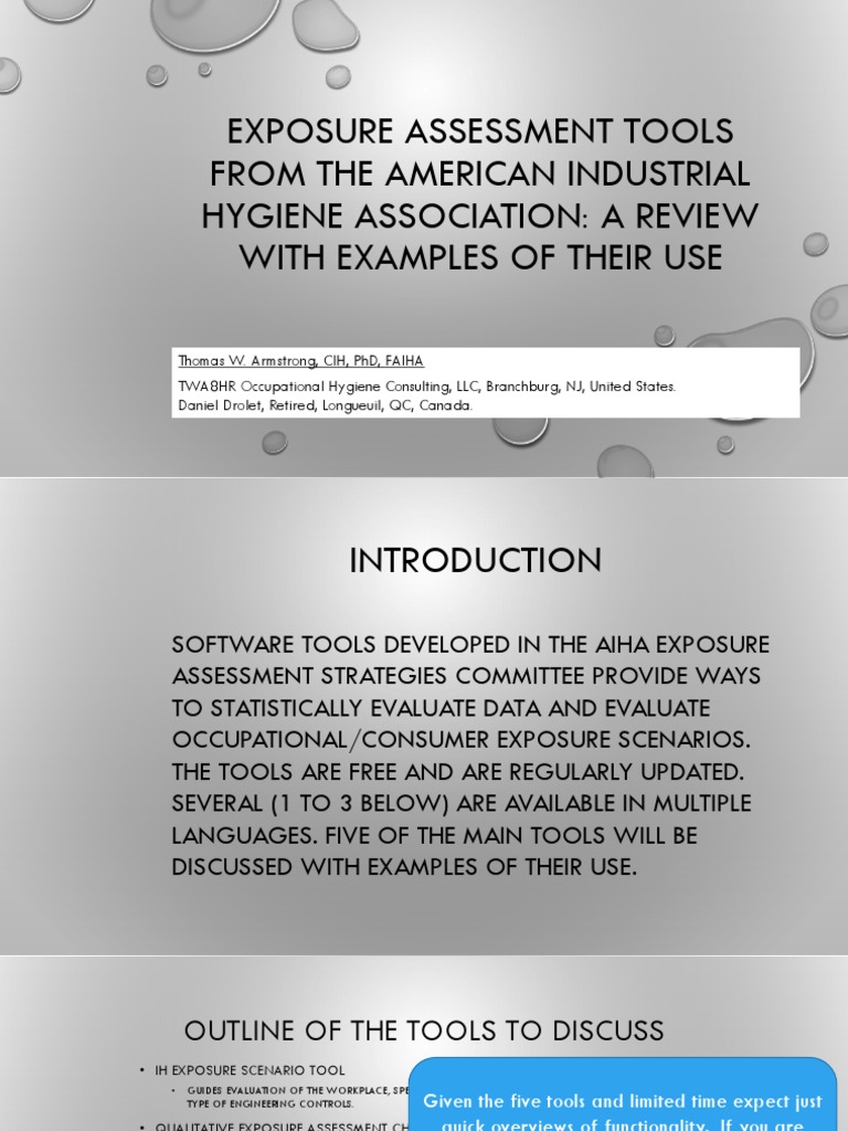AIHA Exposure Assessment Tools Overview | PDF | Percentile | Microsoft ...