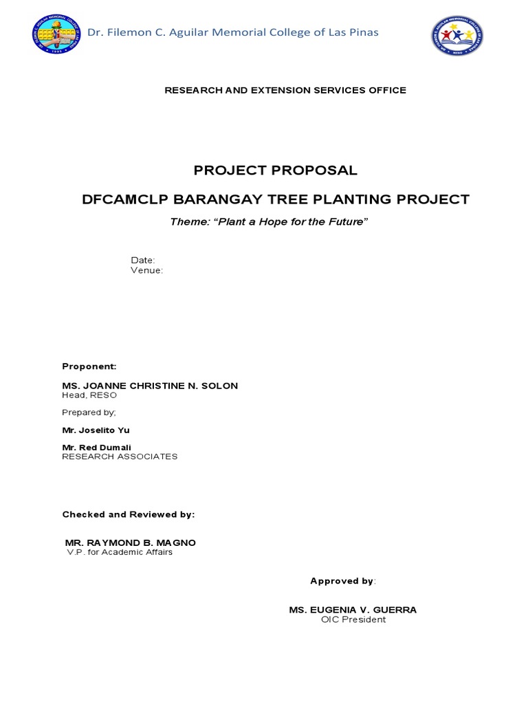 DFCAMCLP Barangay Tree Planting Proposal | PDF | Application Software ...