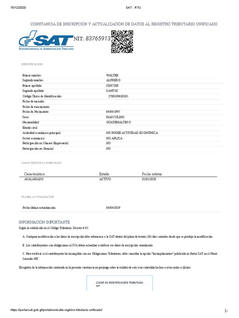 Constancia RTU Digital - Portal SAT-convertido | Gobierno | Política