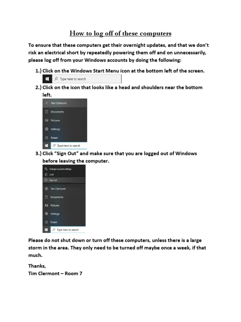 Log Off Windows Guide for Updates | PDF