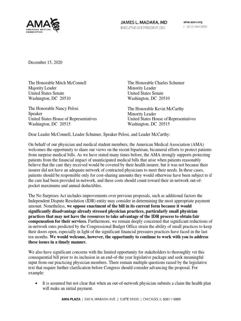2020-12-15 Letter To Congressional Leadership Re Surprise Billing Final ...