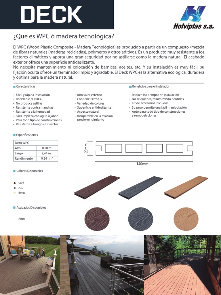 Deck WPC | PDF | Madera | Tornillo