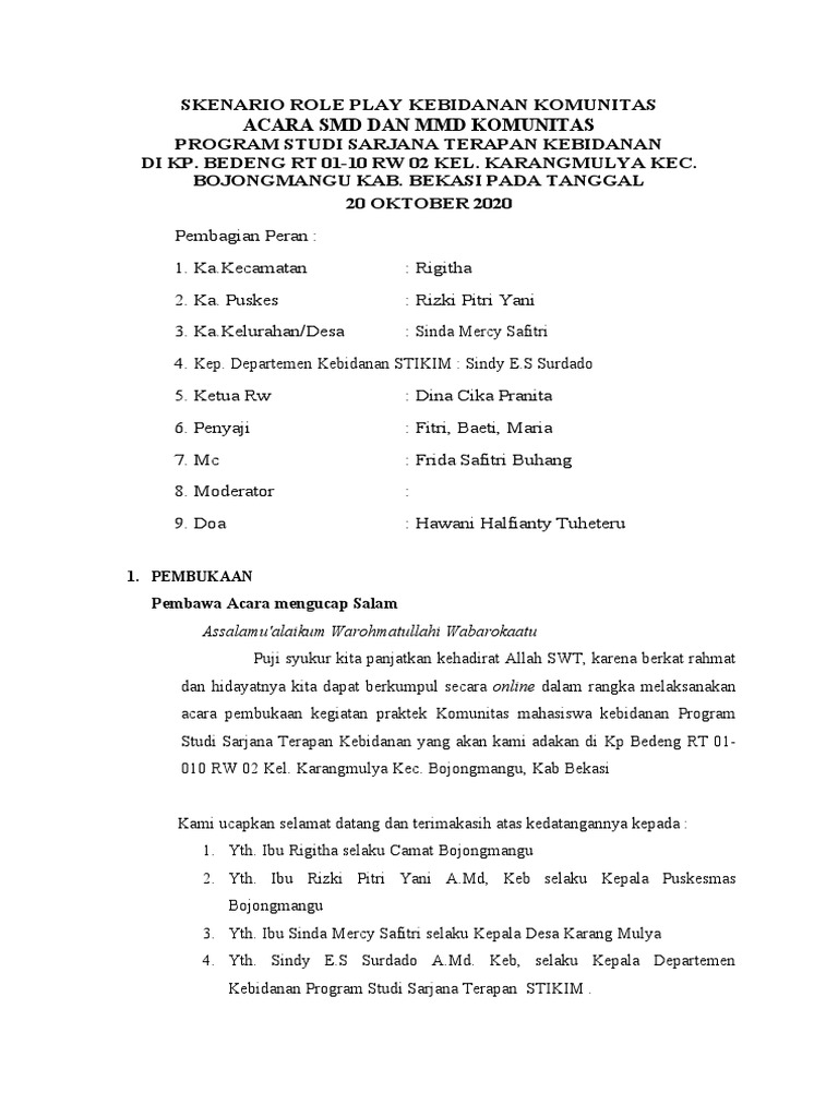 Naskah Roleplay SMD Dan MMD Kel. 2 | PDF | Gaya Hidup