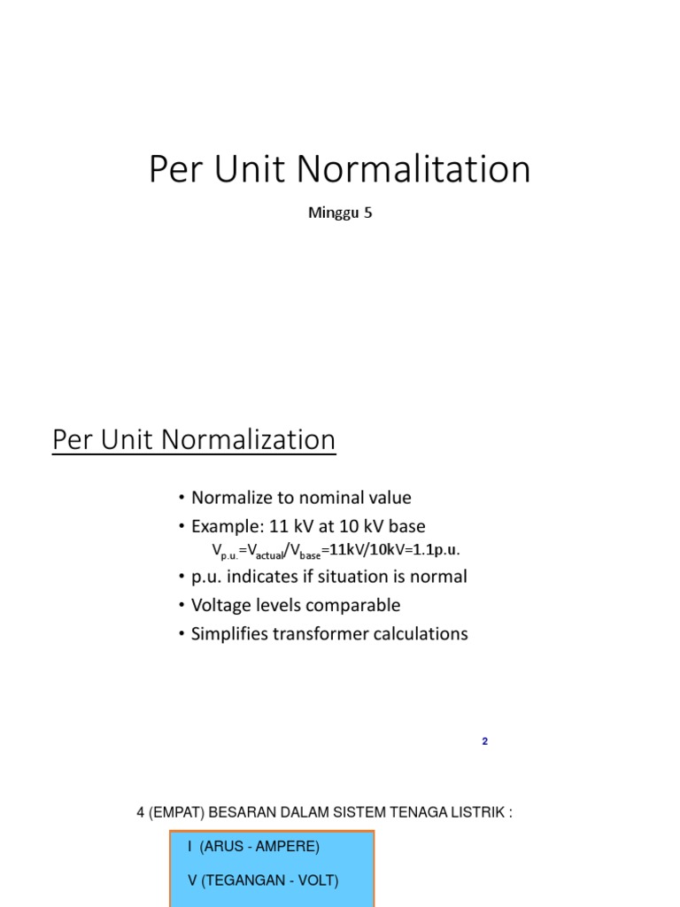 Per Unit Normalization in Power Systems | PDF | Electrical Impedance ...
