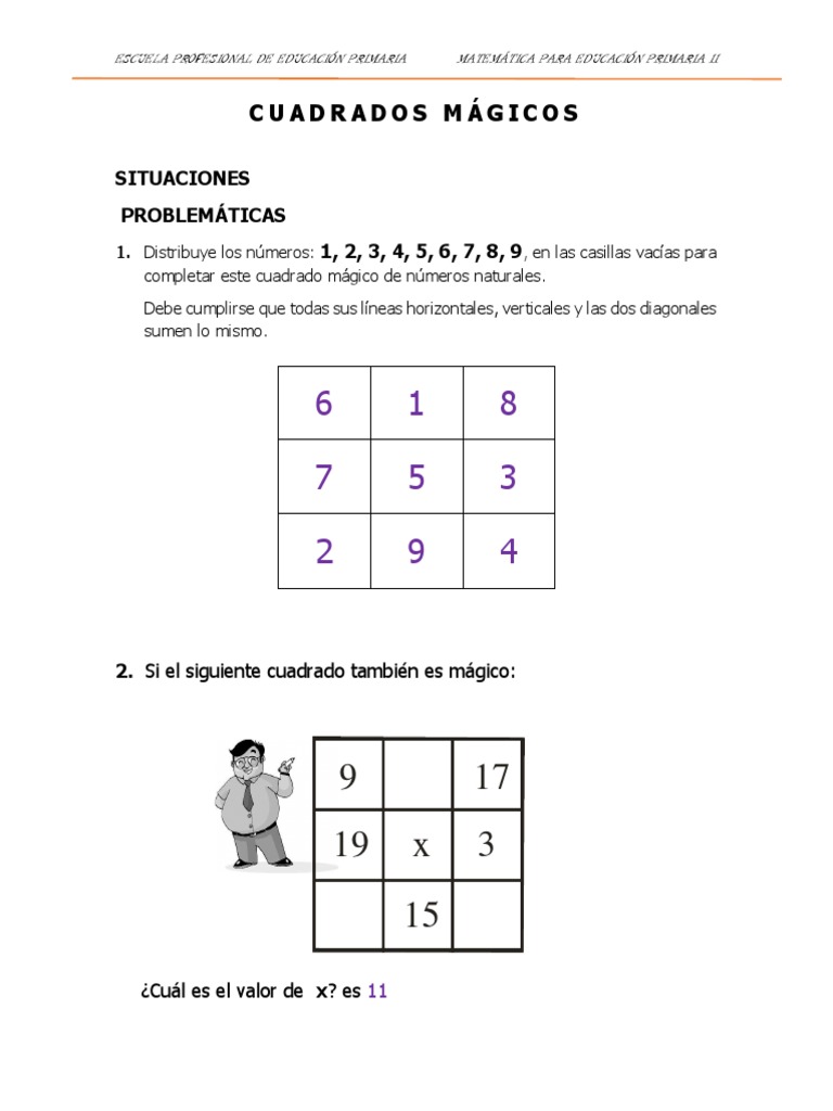 Cuadrados Mágicos PDF | PDF | Educación primaria | Enseñanza de matemática