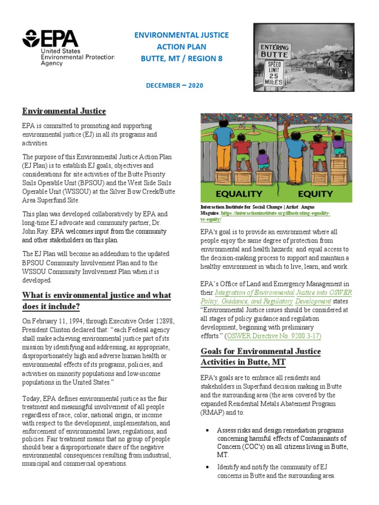 Butte MT Environmental Justice Action Plan | PDF | Superfund | Lead