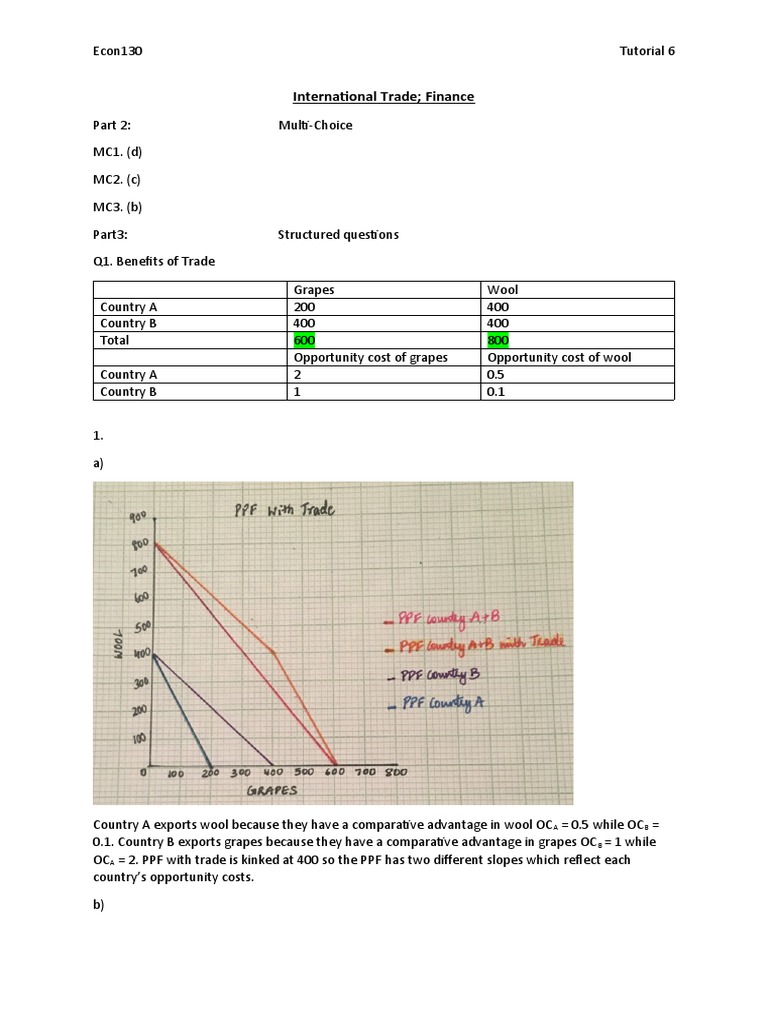 Econ130 Tutorial 06 International Trade, Finance | PDF | Net Present ...