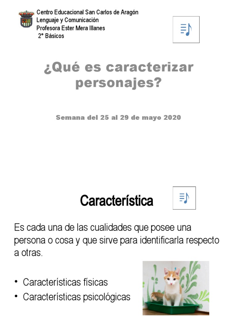 2° Básico Lenguaje ¿Qué Es Caracterizar Un Personajes | PDF