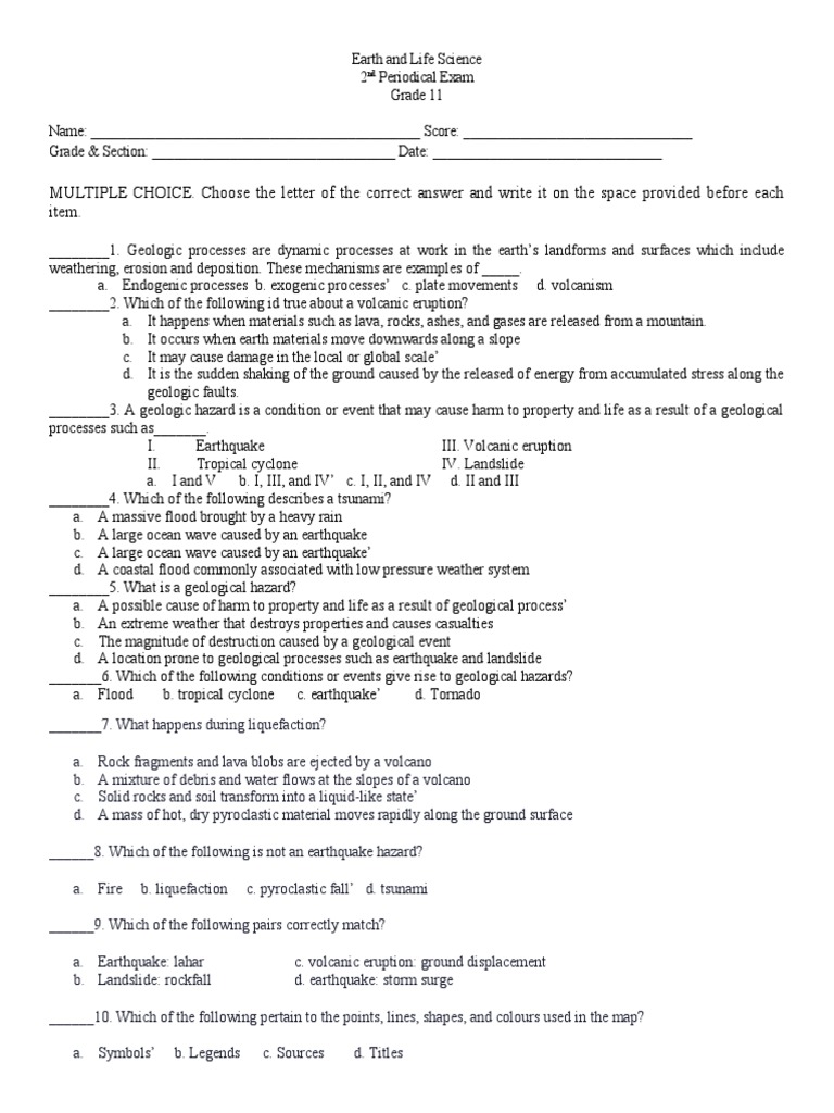 2nd-Earth and Life Science | PDF | Geology | Earthquakes