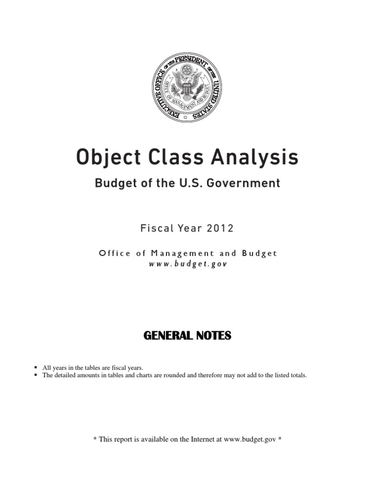 Object Class Analysis | PDF | Government Agencies | Fund Accounting