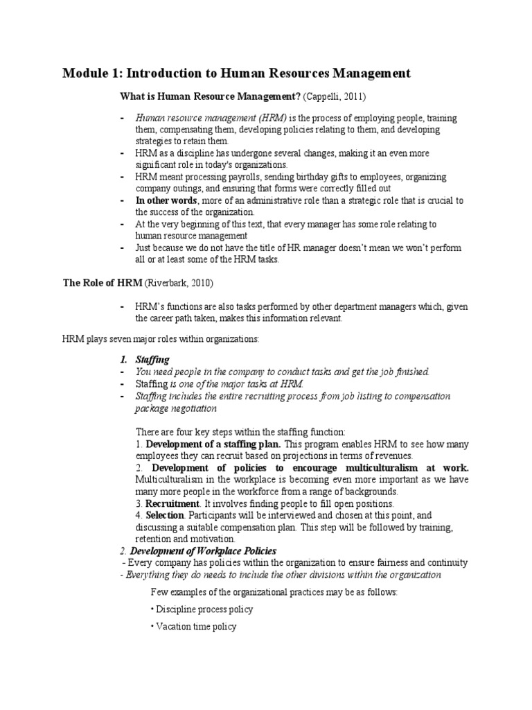 HR 1 Reviewer | PDF | Human Resource Management | Human Resources