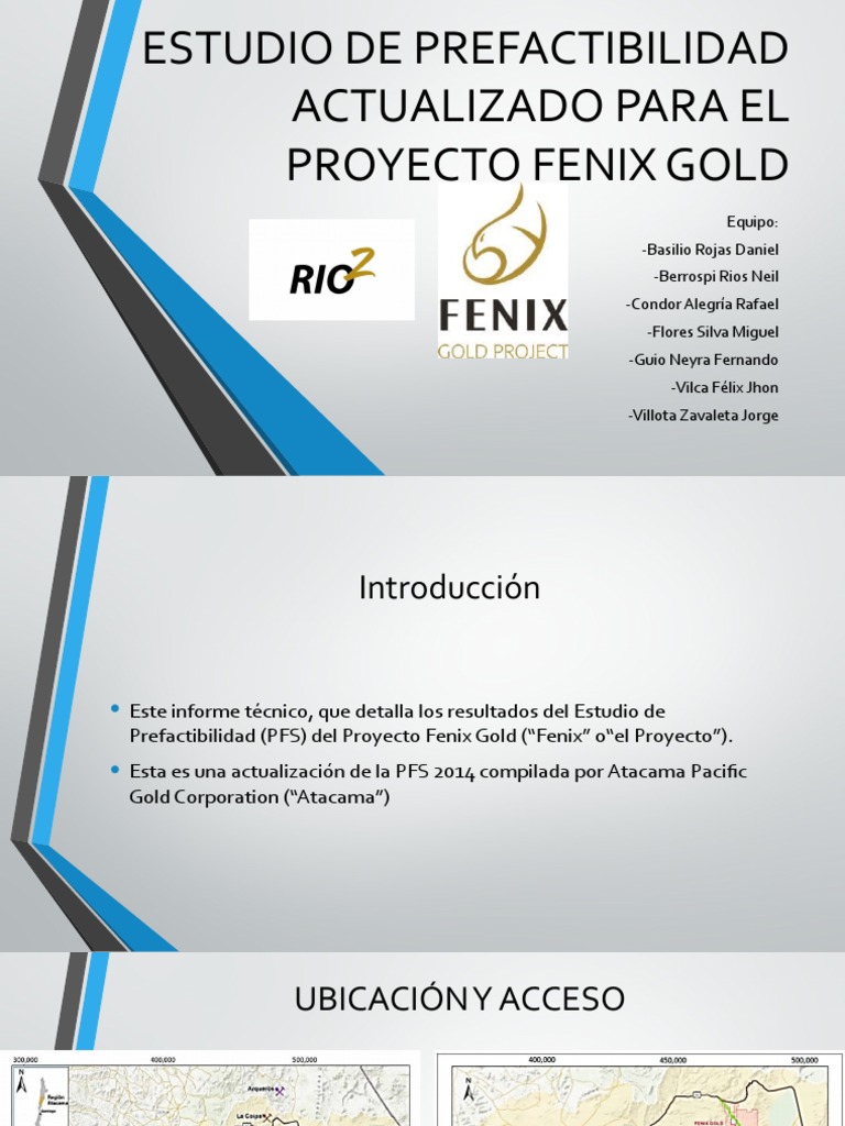 Updated Pre-Feasibility Study For The Fenix Gold Project | PDF | Oro ...