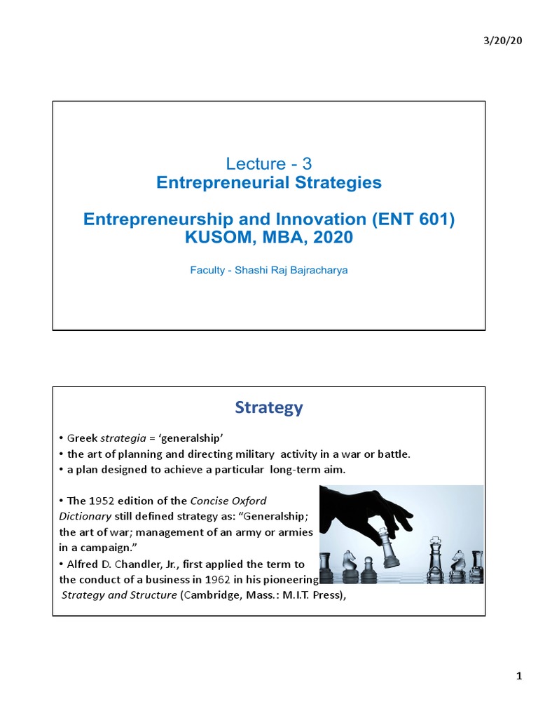 Lecture 3 Entrepreneurial Strategy | PDF | Entrepreneurship | Pricing