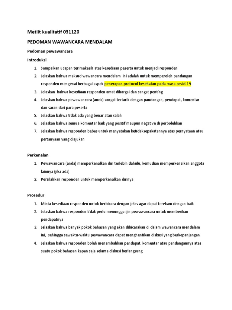 FGD Dan WM-pedoman Dan Contoh | PDF
