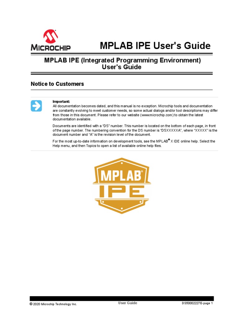 MPLAB IPE User's Guide | PDF | Integrated Development Environment | Digital Technology