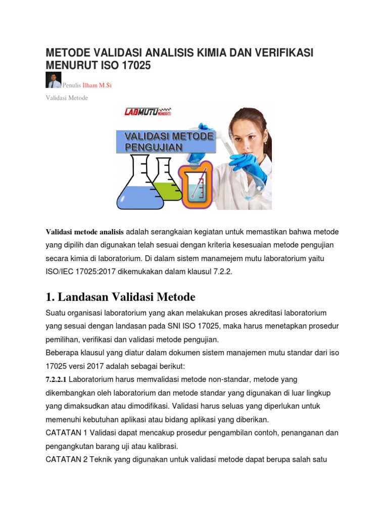 Validasi Metode Kimia ISO 17025 | PDF | Bisnis | Teknologi & Rekayasa