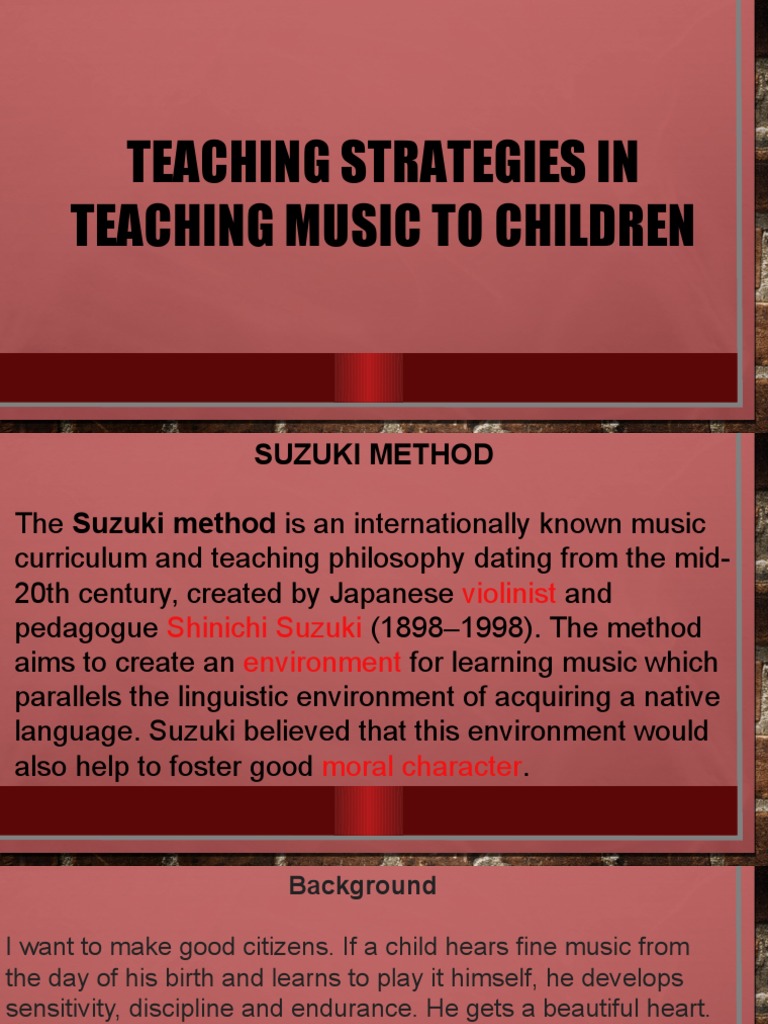 Methods and Approaches in Teaching Music | PDF | Entertainment ...