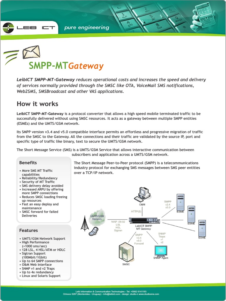LeibICT SMPP MT Gateway PDF | PDF | Business | Computers