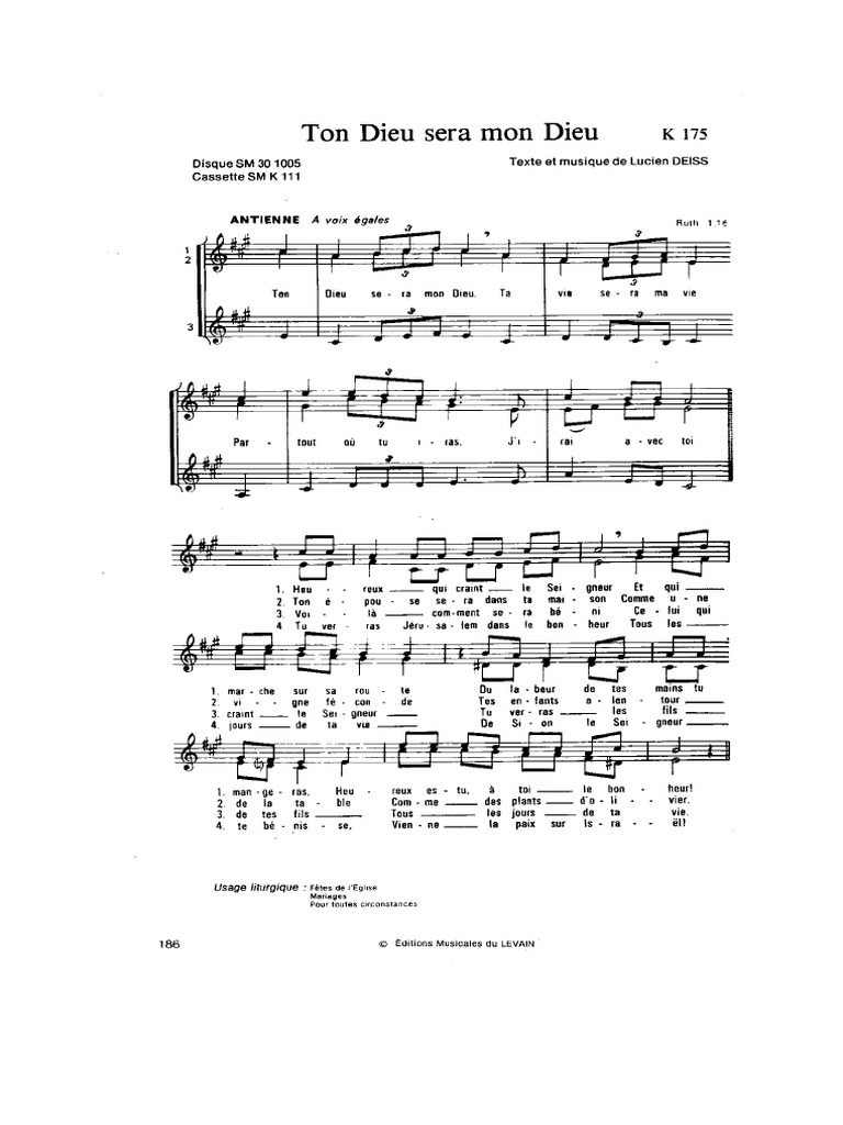 Ton Dieu Sera Mon Dieu Lucien Deiss | PDF